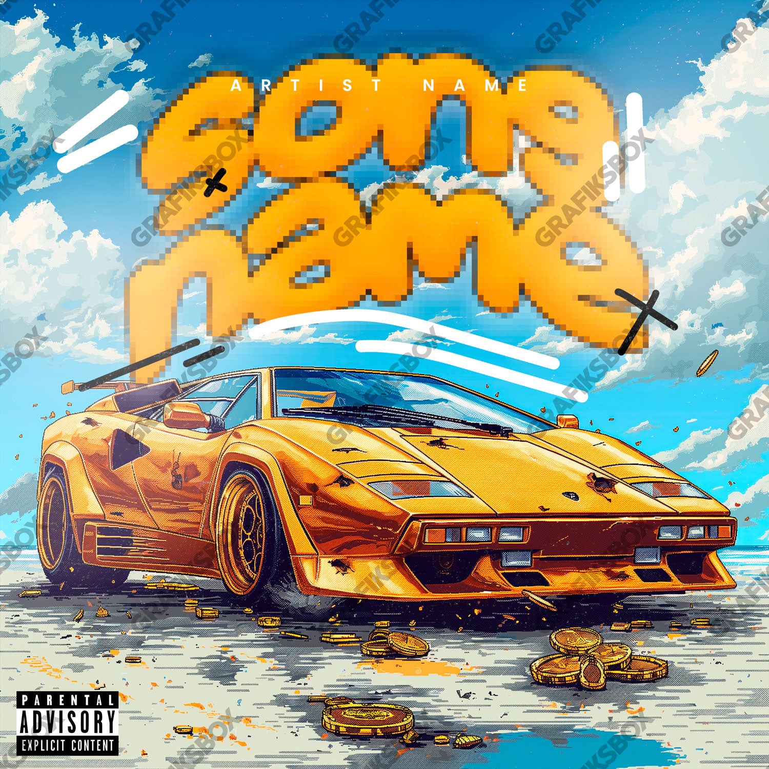 Pixel Car Cover Art - Grafiksbox Premade Covers