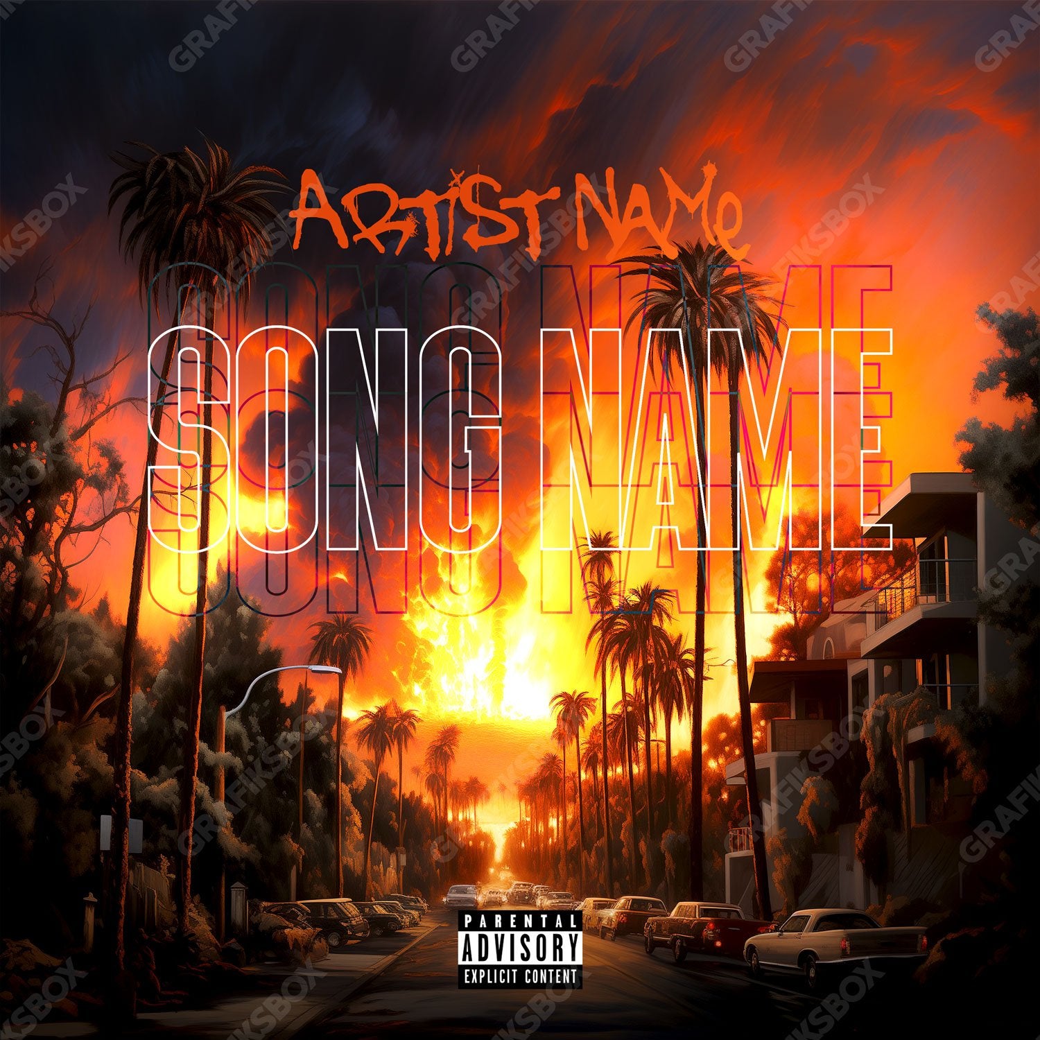 Cali Fire Cover Art - Grafiksbox Premade Covers