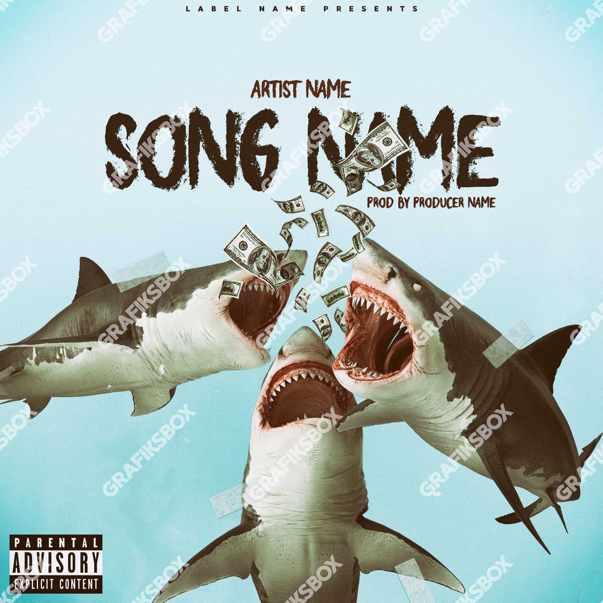 SHARKS Cover Art - Grafiksbox Premade Covers